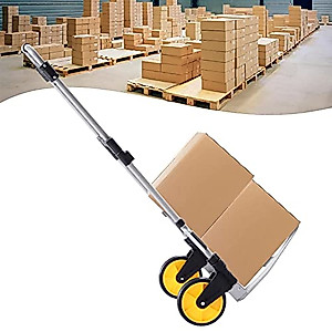 Folding Hand Truck and Dolly,264 Lb Capacity Heavy-Duty Aluminum Luggage Trolley Cart with Telescoping Handle and Wheels for Indoor Outdoor Moving Travel