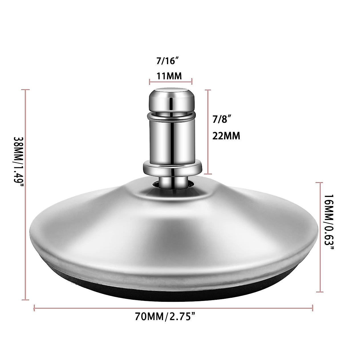 uvce Office Chair Bell Glides Replacement Swivel Caster Wheels to Fixed Stationary Castors，Adjustable Castor Low Profile Stool with Separate Self Adhesive Felt Pads 5pcs