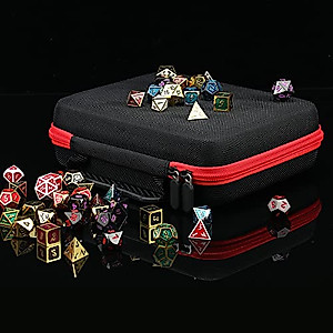 Aoriher Dice Case with Removable Slotted Tray for Dice Storage Game Dice Carrying Holder Compatible with Dnd Role Playing and Other Table Games, Holds up to 70 Dices/ 10 Sets(Red)