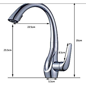 Y-LKUN Taps Modern Kitchen Sink Basin Mixer Tap Single Handle Sink Mixer Tap Pull-Out Faucet Sink Can Rotate Single Handle Single Hole Faucet