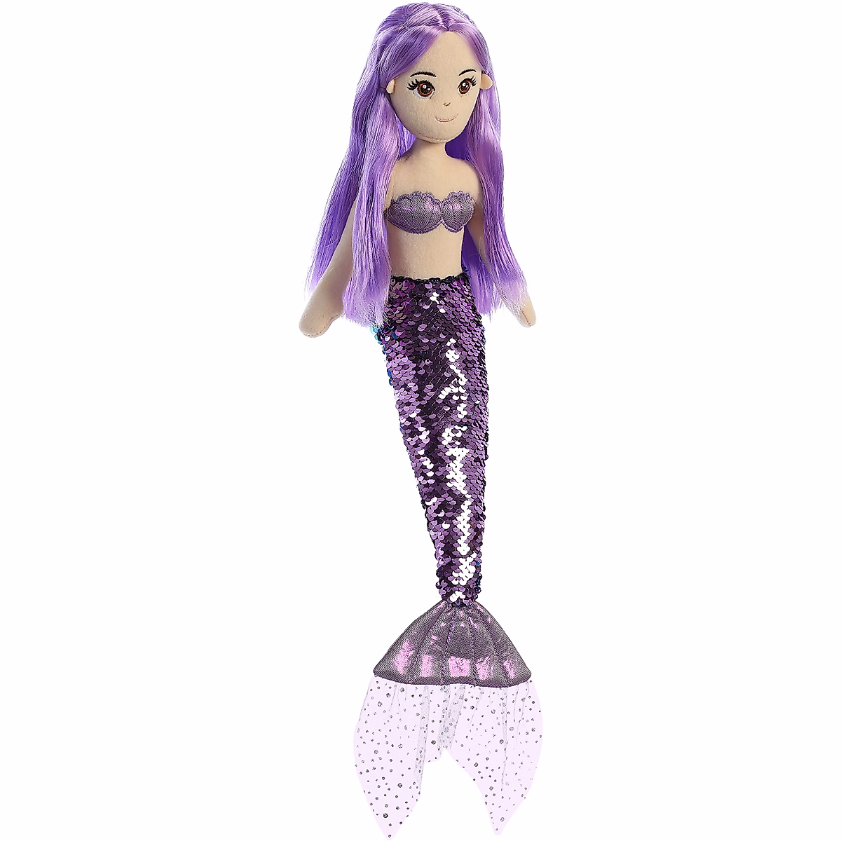 Aurora® Enchanting Sea Sparkles™ Sequin Sparkles™ Jenna Stuffed Doll - Imaginative Play - Magical Companions - Green 18 Inches