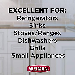 Weiman Stainless Steel Cleaning Wipes [2 Pack] Removes Fingerprints, Residue, Water Marks and Grease From Appliances - Works Great on Refrigerators, Dishwashers, Ovens, Grills and More