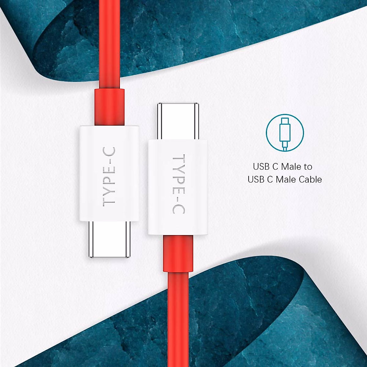 COOYA 65W Warp Charge Cable for OnePlus 9 Pro 8T Charging Cable USB C to USB C Cable Compatible for MacBook Air MacBook Pro 13 Inch 2020, 6.6FT Super Fast Charging Cord for Samsung S21 Ultra 5G S20 FE