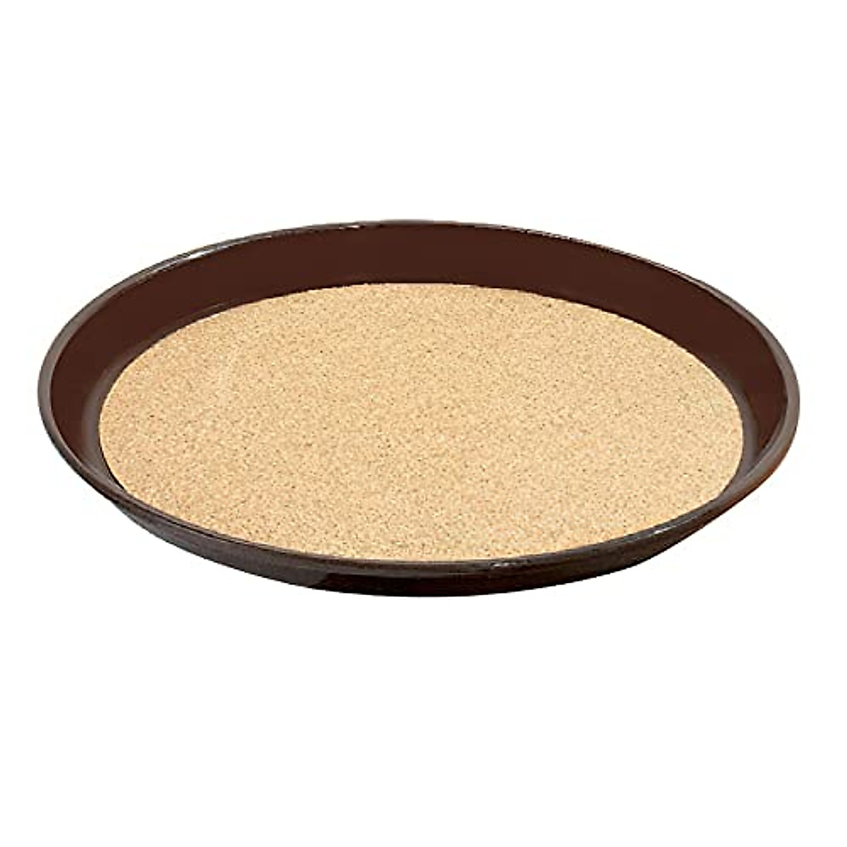 G.E.T. RCT-11-BR BPA-Free Cork Lined Non-Slip Round Plastic Serving Tray, 11.25", Brown (Set of 12)