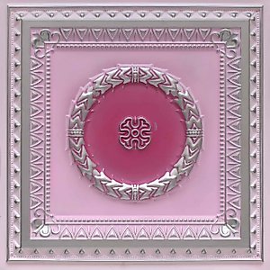 From Plain To Beautiful In Hours 210 Laurel Wreath PVC 2' x 2' Lay-in or Glue-up Ceiling Tile, Pink Lady, 50 Piece
