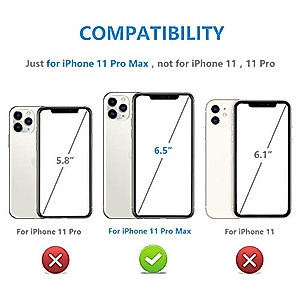 iPhone 11 Pro Max Wallet Case with Card Holder,OT ONETOP PU Leather Kickstand Card Slots Case,Double Magnetic Clasp and Durable Shockproof Cover for iPhone 11 Pro Max 6.5 Inch(Black)