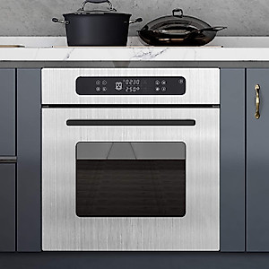 LACHEERY 24x160in Silver Stainless Steel Backsplash Contact Paper Metal Texture Interior Vinyl Film Waterproof Countertop Self Adhesive Laminate Shelf Liner Dishwasher Microwave Fridge Oven Makeover