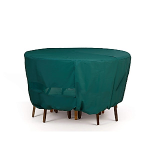 Covermates Oval Bistro Table/Chair Set Cover - Light Weight Material, Weather Resistant, Elastic Hem, Patio Table Covers, 58W x 36D x 30H, Green