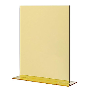 JINMURY 8x10 Inch Gold Acrylic Sign with Stand | 5 Pack Blank Acrylic Table Signs and Base for DIY Wedding Table Numbers, Wedding Signage, Events& Parties