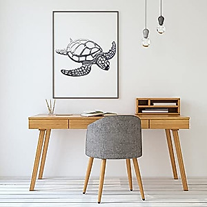 Metal sea Turtle, Metal Wall Art, Metal Wall Decor, Metal Turtle, Metal sea Life, Turtle Decor, Ocean Decor, Beach Decor, Art, Unique Room Decor for Boys Girls Women (Silver)