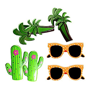 3 Set (6 Ct) Coconut, Cactus, Sunglasses Beach Towel Clips Jumbo Size for Beach Chair, Cruise Beach Patio, Pool Accessories, Household Snacks Clip, Baby Stroller Clips by C&H Solutions