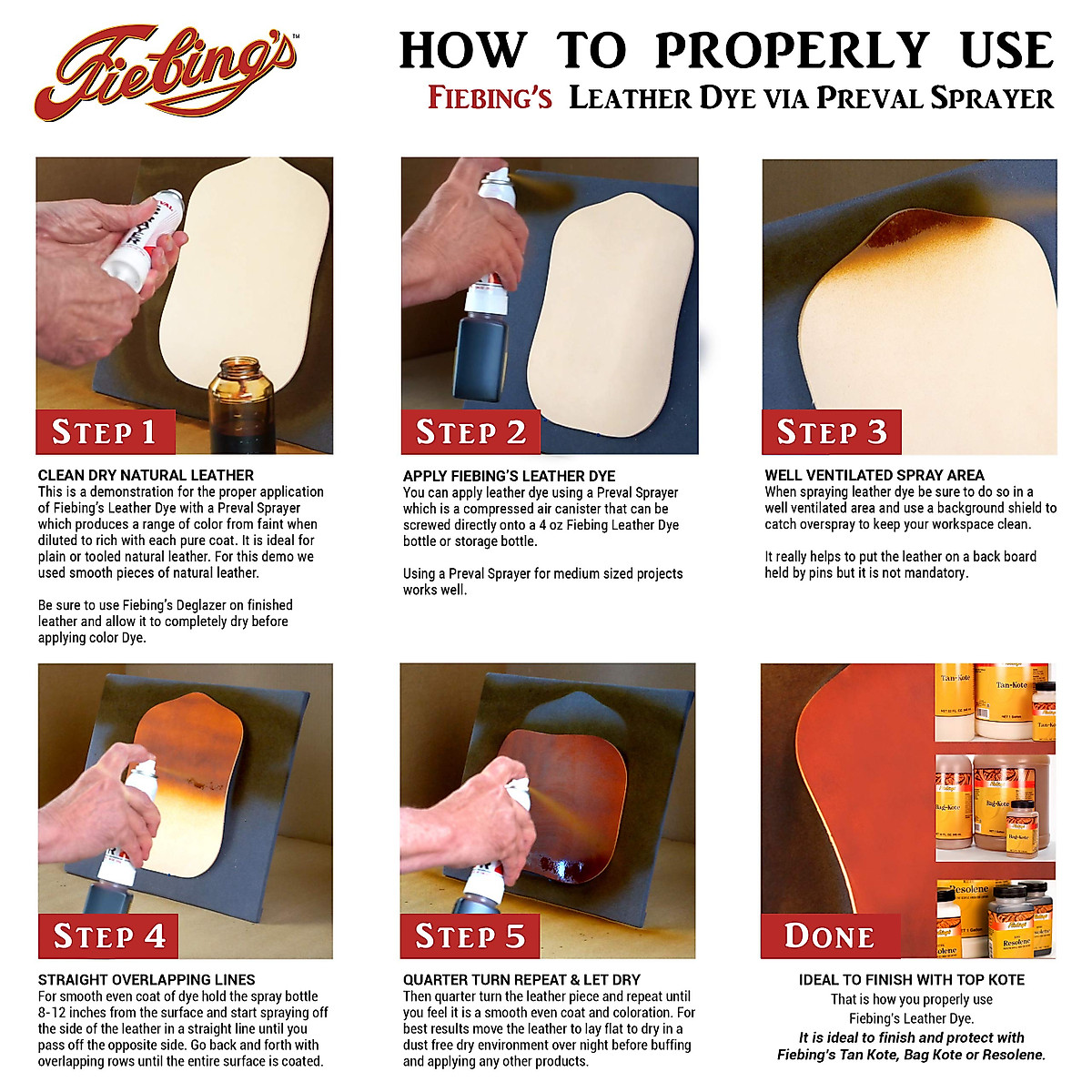 Fiebing's Leather Dye - Orange - 32oz Alcohol Based Permanent