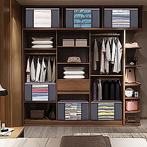 ZEKEROLL Large Capacity Clothes Storage Bag with Reinforced Handle Foldable Organizer with Thick Fabric For comforters,blankets,bedding Sturdy Zipper, Clear Window,1 Pack,90L,Grey With 1 Laundry Bag.