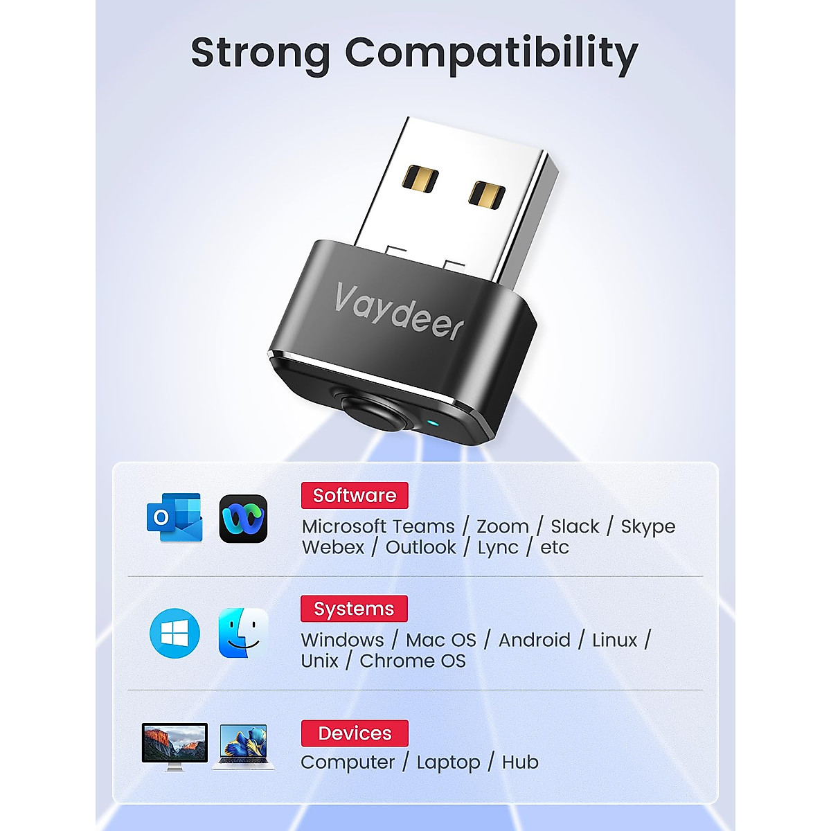 Vaydeer Tiny Mouse Jiggler, T3s Mouse Mover Made of Premium Aluminum Alloy, Longer Life Span, Plug and Play, 100% Undetectable, 3 Natural and Random Tracks, USB Mouse Mover to Boost Your Productivity