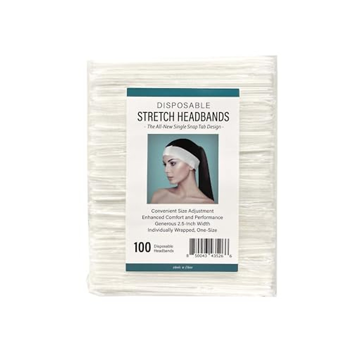 APPEARUS 100 Ct. Disposable Spa Facial Headbands with Convenient Closure