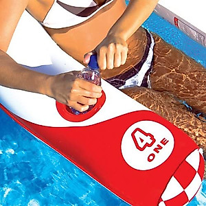 Sportsstuff Noodler 1 Inflatable Floating Lounge Chair with Cup Holder, Red & White