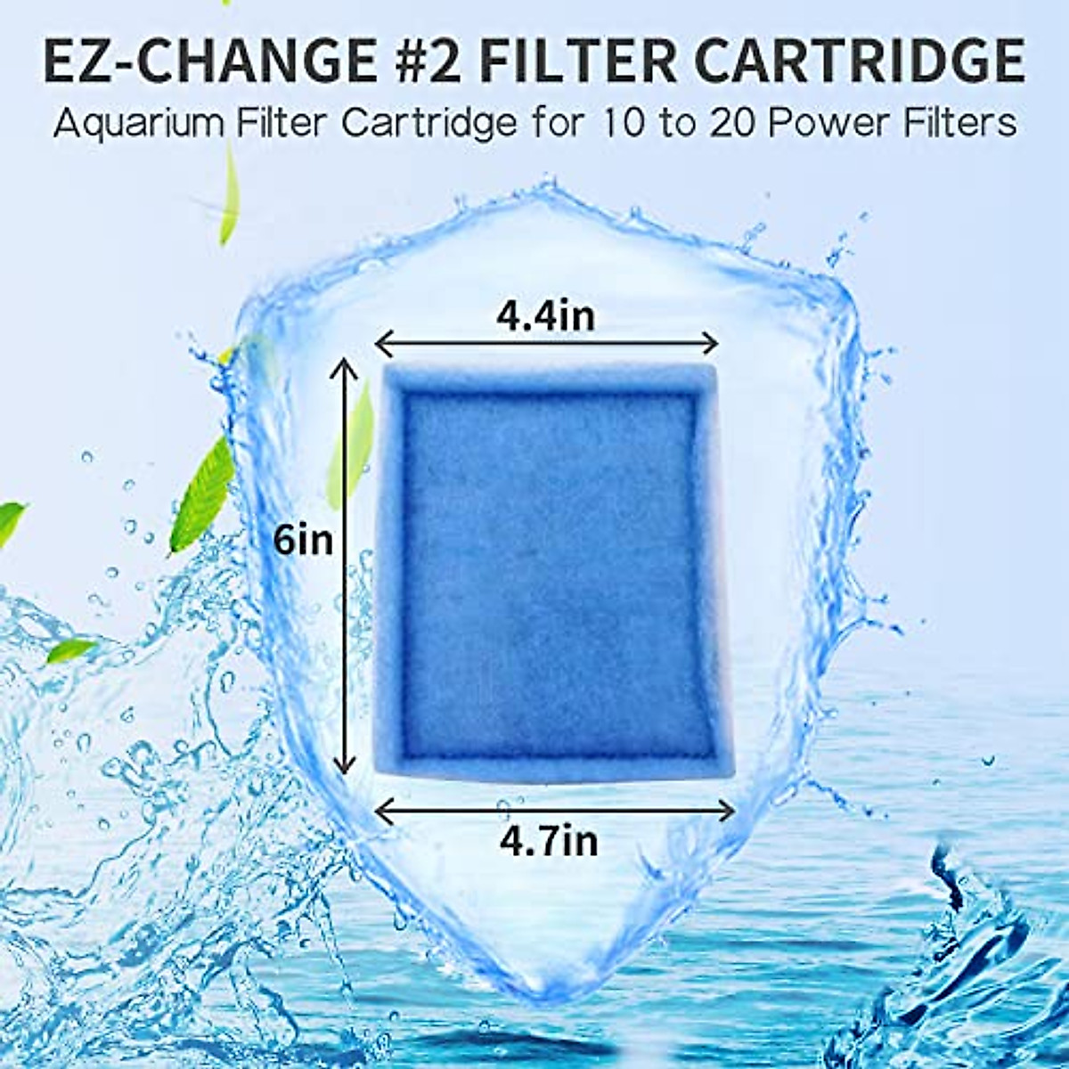 10-20 Gallon Aquarium Filters EZ-Change #2 Filter Cartridge fit Aquarium Filter Cartridge 10 to 20 Power, for Healthier Fish (4 Pcs)