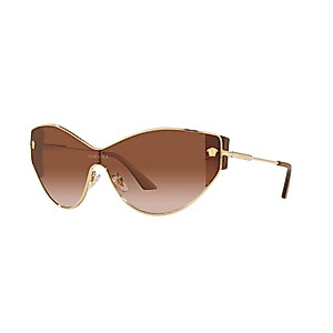 Versace Woman Sunglasses Gold Frame, Brown Gradient Lenses, 0MM