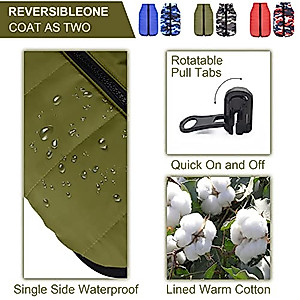 Dog Winter Jacket with Leash Hook Fleece Dog Coats for Small Medium Dogs Cold Weather Puppy Clothes Outfit Apparel Windproof Color Stitching Cotton Pet Vest Clothing for Cats (Green 3, X-Small)