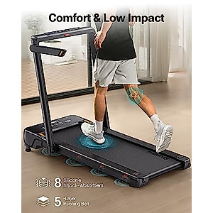UREVO Walking Pad Treadmill with Auto Incline, 9 Level Incline Under Desk Walking Treadmill Machine with APP Control, Mini Treadmill for Home Office