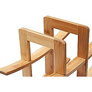 Mosa Natural Bamboo 12 Bottle Wine Rack (11.8" X 5.7" X 16.3"), Wood Wine Rack Countertop Wooden Wine Accessories