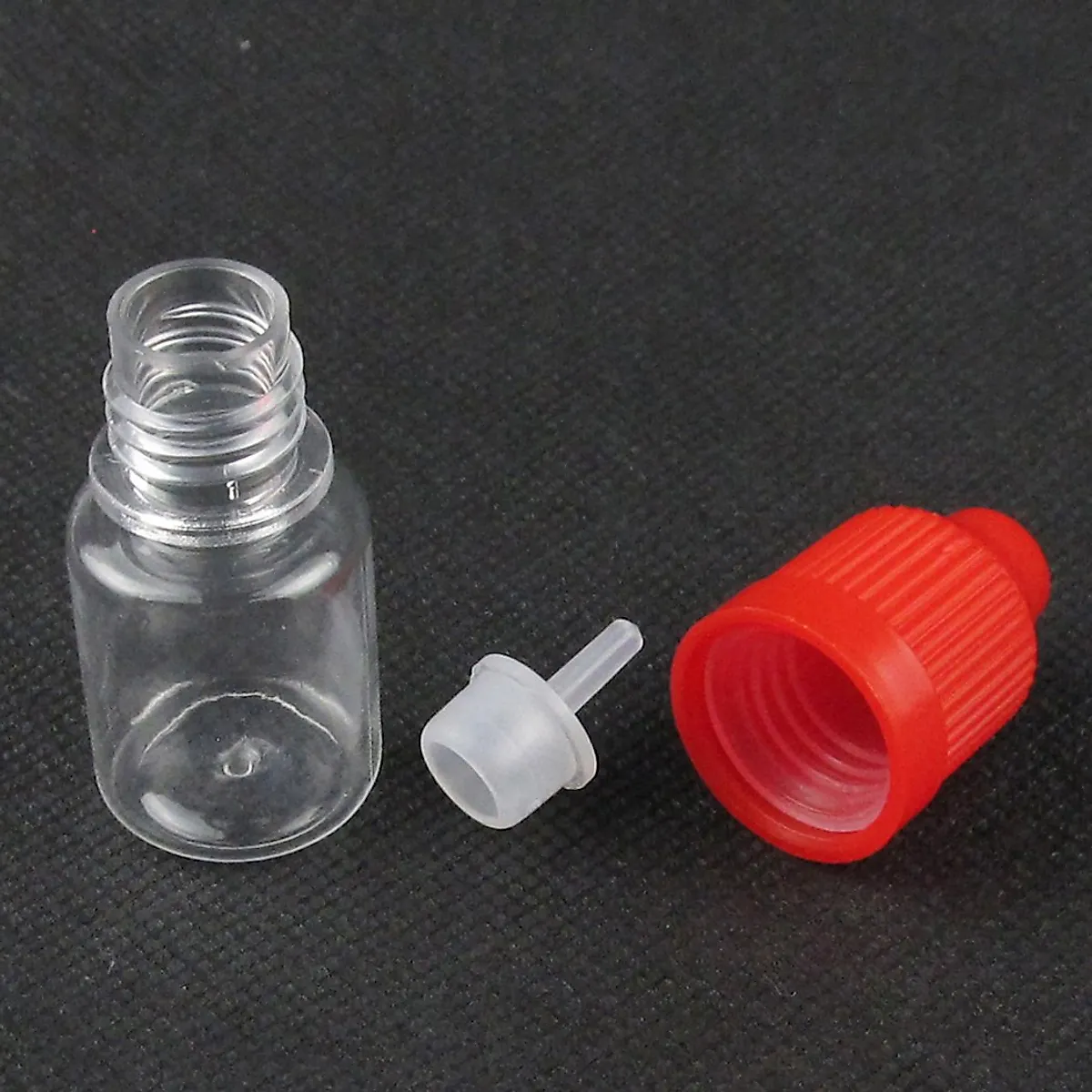 5 ml Empty Plastic Dropper Clear Bottles Squeezable e-Juice E-Liquid Childproof 10PCS Red Cap