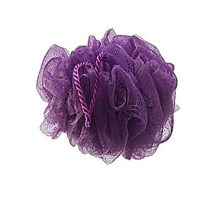 PLANET 007 Bath Shower Sponge Loofahs Mesh Pouf Shower Ball, Mesh Bath Shower Sponge, Purple - 3 Pcs