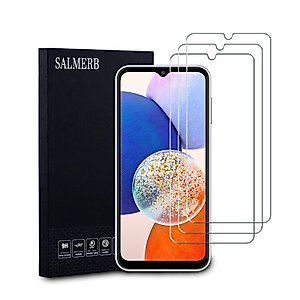 SALMERB Samsung Galaxy A14 5G Screen Protectors (3 Pack), 9H Tempered Glass Film for Samsung Galaxy A14 5G Anti-Scratch Anti-Fingerprint Glass Screen Protectors Zero Bubbles Ultra-clear 99.99%