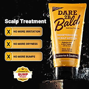 Dare 2B Bald Moisturizing Scalp Lotion | Bald Head Care Regime | Condition, Protect, and Treat the Scalp Against Flaking | Bald Head Moisturizer for Men- 4.75 OZ