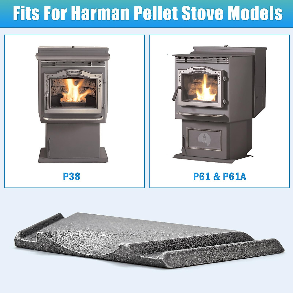 Adviace 3-00-08534 Flame Guide for Harman P61, P38, P61A, PF100, PP38+, P38+, Invincible RS & Insert, PF120, PB105, Pellet Pro 2, Accentra FS Pellet Stoves, Pellet Stove Parts for Harman P61 P61A P38