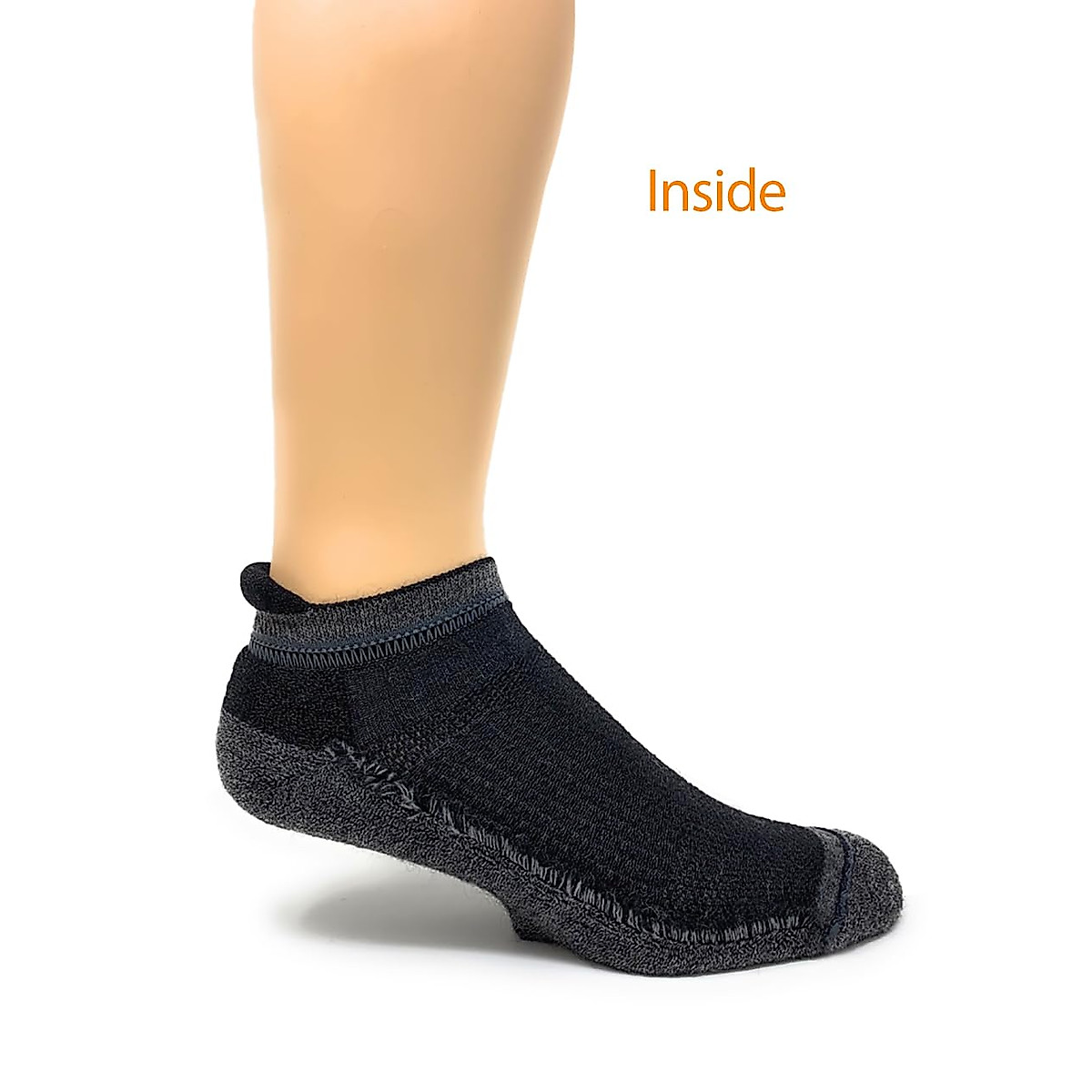 Warrior Alpaca Socks - Unisex High Performance Cross Trainer Athletic Socks (Large, Black/Grey Ankle)