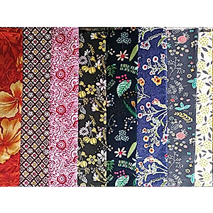 50pcs 8 x 8 inches Cotton Fabric Bundle Squares for Quilting Sewing, Precut Fabric Squares for Craft Patchwork