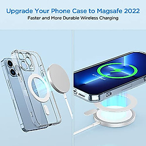 OUTXE Magnetic Adapter Ring 2 Pack, Universal Magnet Sticker Compatible with Magsafe Accessories & Wireless Charging for iPhone 14/13/12/11 Mini Pro Max, Galaxy S22/S21 Fe Ultra and Phone Case -White