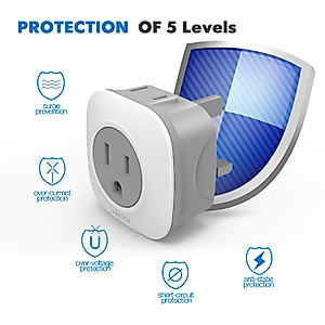 [3-Pack] UK Ireland Travel Plug Adapter, VINTAR International Power Adaptor with 2 American Outlets- 2 in 1 European Plug Adapter for USA to British England Scotland Irish London Hong Kong (Type G)