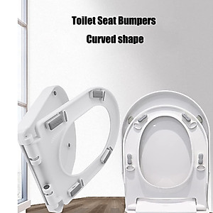 8 Pieces Bidet Toilet Seat Bumpers Height-increasing Pads Universal Toilet Seat Buffer with Strong Adhesive Rubber Bumpers Pads Replacement for Home Hotel Hospital School