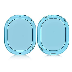 kwmobile Covers Compatible with Apple AirPods Max Cases - 2X Soft TPU Ear Cup Case Protectors - Light Blue/Transparent