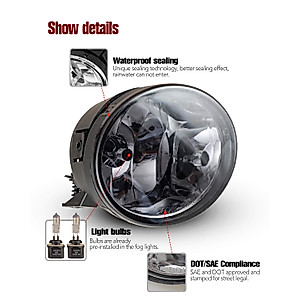 AUTOWIKI Fog Lights Assembly for 2004-2015 Nissan Titan/ 2005-2007 Nissan Armada with Smoke Lens 2PCS OEM Replacement Fog Lamps