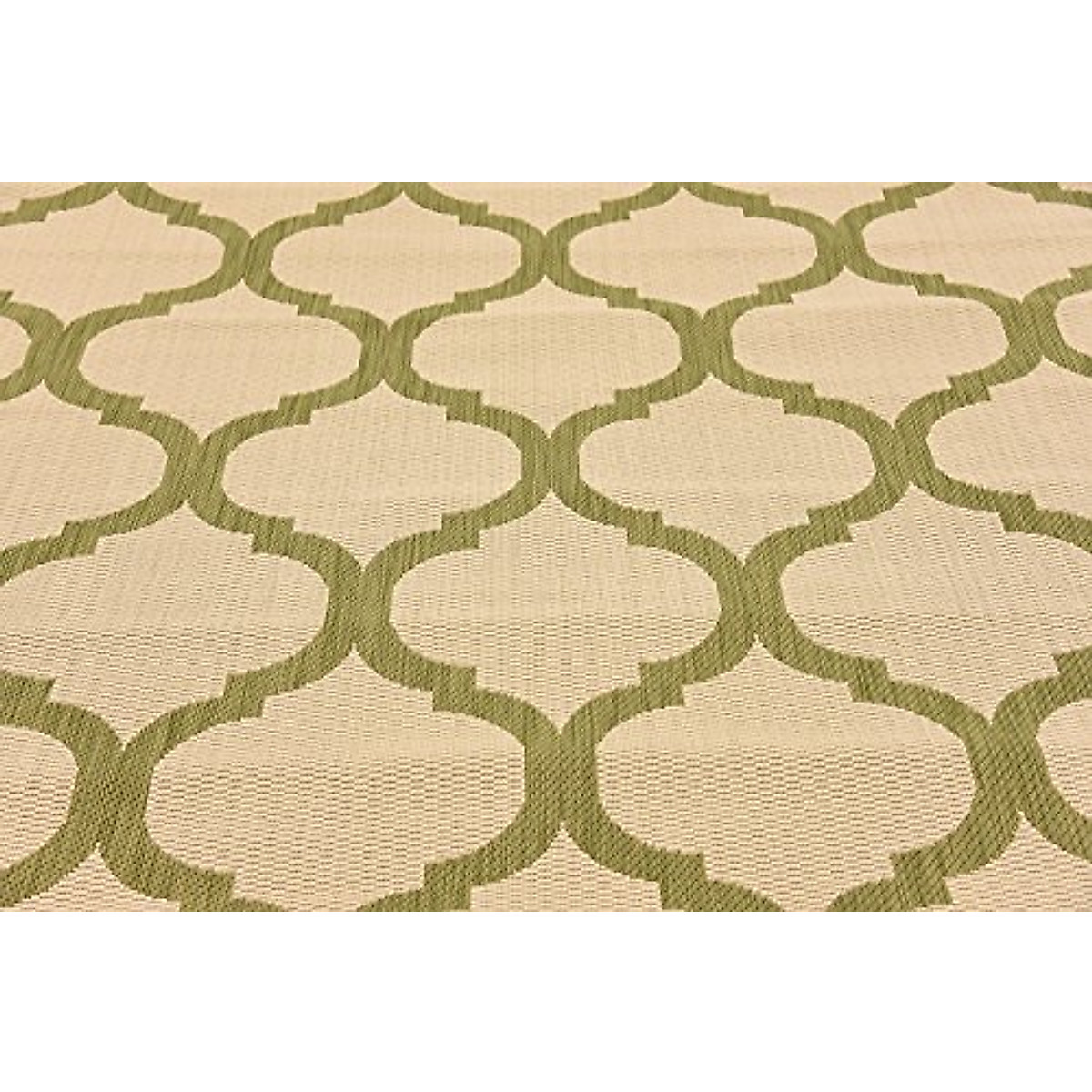 Unique Loom Outdoor Trellis Collection Area Rug - Moroccan (7' 1" x 10' Rectangle, Beige and Olive/ Beige)
