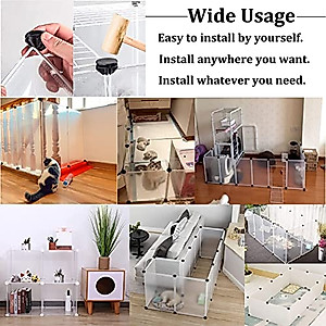 PINVNBY Pet Playpen 19.7 x 27.6 in Portable Small Animals Play Pen, Pet Fence Yard Fence DIY Transparent Plastic Enclosure for Guinea Pigs, Bunny, Hedgehogs, Kitten, Puppies (12 Panels)