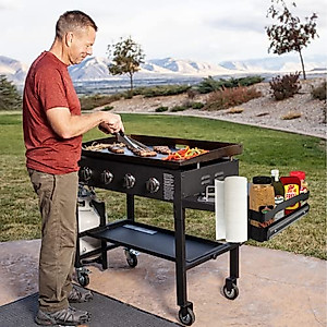 Griddle Caddy with Magnetic-Griddle Caddy Space Saving BBQ Accessories Storage Box with Paper Towel Holder for 28"/36" Blackstone Griddles