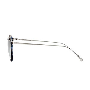 ZENNI Blokz Blue Light Blocking Sunglasses UV Filters Reduce Eyestrain, Round Azurite Mixed Materials Frame for Women Men