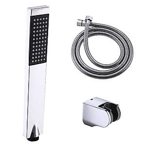KES Brass Shower Head Hand-Held Shower Wand Handheld Shower Head with Hose Handheld Shower Holder Polished Chrome, LP135-CH