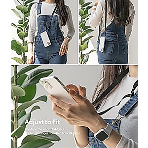 Ringke Shoulder Strap [Phone Lanyard] Designed for Camera Strap and Phone Strap, Adjustable Sturdy Universal Crossbody Strap Compatible with Camera and Phone Case - Black