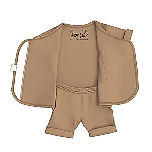 Bonsie Skin to Skin Babywear Romper - Brown Baby Footed Romper - Mocha (0-3 Months)