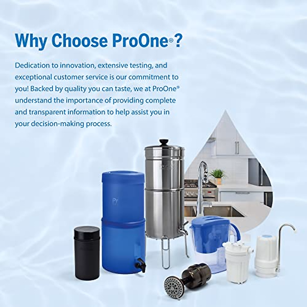 ProOne 5-inch Prepper Replacement Filter for ProOne Scout II Gravity Water Filtration System, Independently Tested Proven to Reduce PFAS