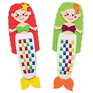 Baker Ross Mermaid Weaving Kits - Pack of 6, Introductory Sewing for Beginners and for Kids Arts and Crafts Projects (AW607), Assorted