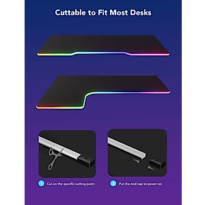 Govee RGBIC Gaming Lights, 10ft Neon Rope Lights Soft Lighting for Gaming Desks, LED Strip Lights Syncing with Razer Chroma, Support Cutting, Smart App Control, Music Sync, Adapter (Only 2.4G Wi-Fi)