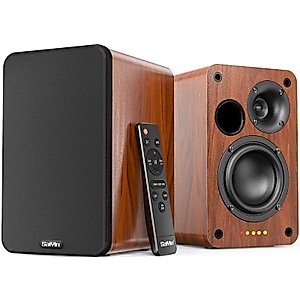 Saiyin Bluetooth Bookshelf Speakers, 30W X 2 Powered TV Speakers with 3.5 Inch Woofer, Turntable Speakers with Optical/AUX/RCA Input for PC and TV