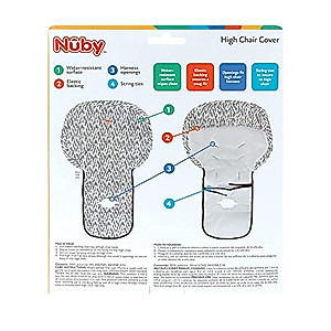 Nuby High Chair Cover Protecting from Spills and Crumbs, Water Resistant, Arrow Print