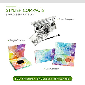 Honeybee Gardens Refillable Pressed Eye Shadow Quad Compact, Holds Up To Four Eye Shadow Colors, Fits 26mm or Smaller Pan, Customizable Travel Eye Makeup Kit